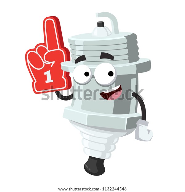 Cartoon Spark Plug Character Mascot Number Stock Vector (Royalty Free ...