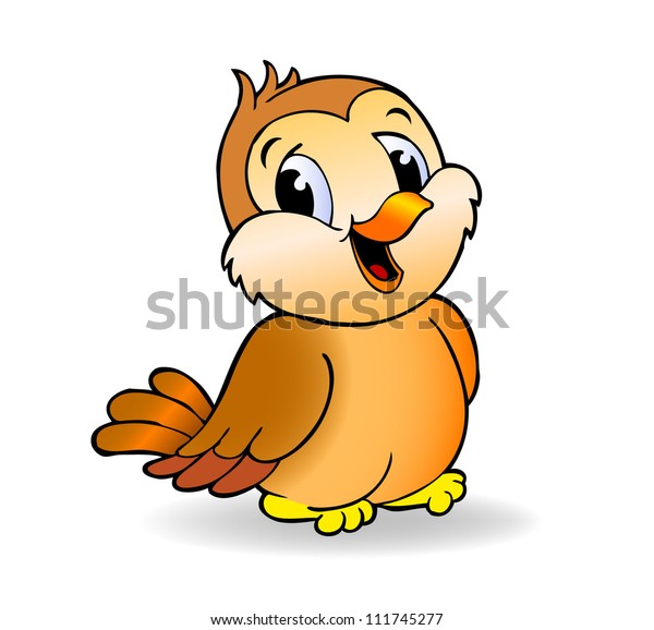 Cartoon Sparrow - beautiful little vector bird