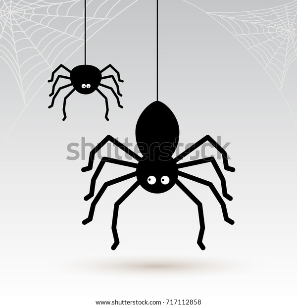 Cartoon Spiders Cobwebs Corners Vector Illustration Stock Vector ...