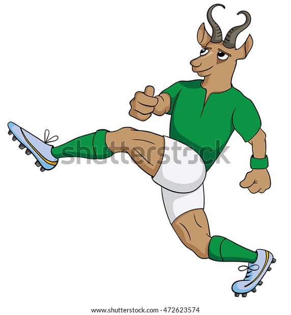 Cartoon Springbok Rugby Player Stock Vector (Royalty Free) 472623574