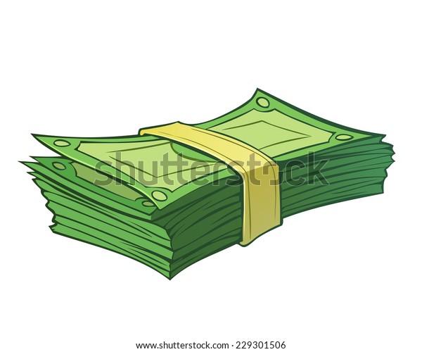 Cartoon Stack Money Isolated On White Stock Vector (Royalty Free) 229301506