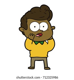 Cute Boy Character Awkward Face Stock Vector (Royalty Free) 1859377879
