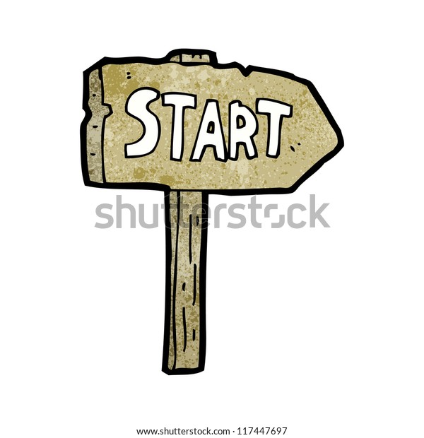 cartoon start sign cartoon start sign