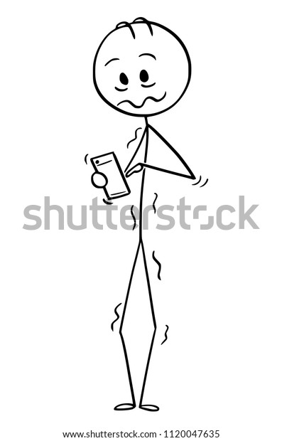 Cartoon Stick Drawing Conceptual Illustration Stressed Stock Vector ...