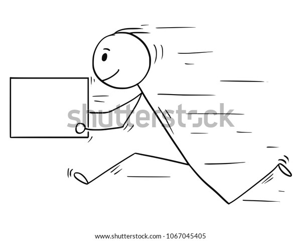 Cartoon stick man drawing conceptual illustration of businessman ...