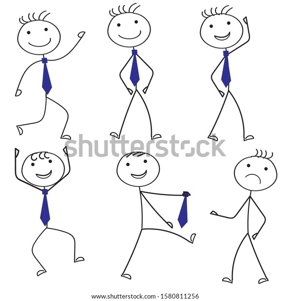 Cartoon Stick Man Drawing Six Male庫存向量圖（免版稅）1580811256 | Shutterstock