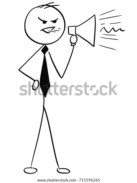 Cartoon Stick Man Illustration Grumpy Business Stock Vector (Royalty ...