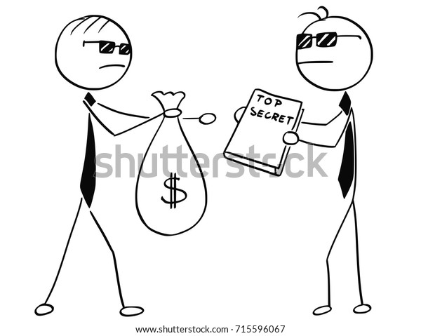 Cartoon Stick Man Illustration Two Agents: เวกเตอร์สต็อก (ปลอดค่า ...