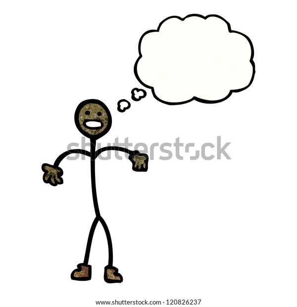 Cartoon Stick Man Thought Bubble Stock Vector (Royalty Free) 120826237