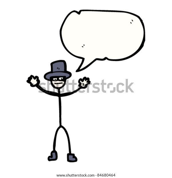 Cartoon Stick Man Villain Stock Vector (Royalty Free) 84680464