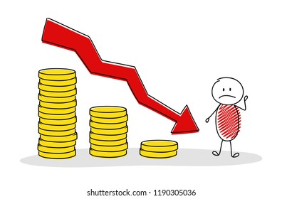 Cartoon Stickman Money Graph Vector Stock Vector (Royalty Free ...