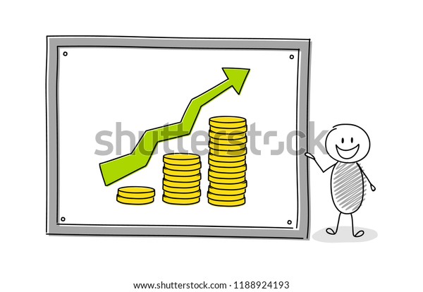Cartoon Stickman Money Graph Vector Stock Vector (Royalty Free ...