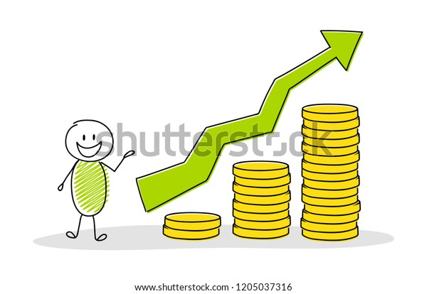 Cartoon Stickman Money Graph Vector Stock Vector (Royalty Free ...
