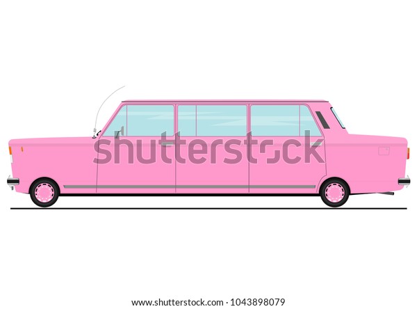 Cartoon Stretch Limo Limousine Side View Stock Vector (Royalty Free ...