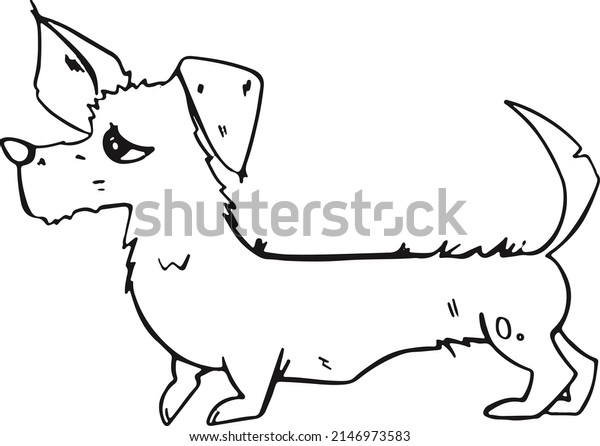 Cartoon Style Dog Standing Sideways Puppy Stock Vector (Royalty Free ...