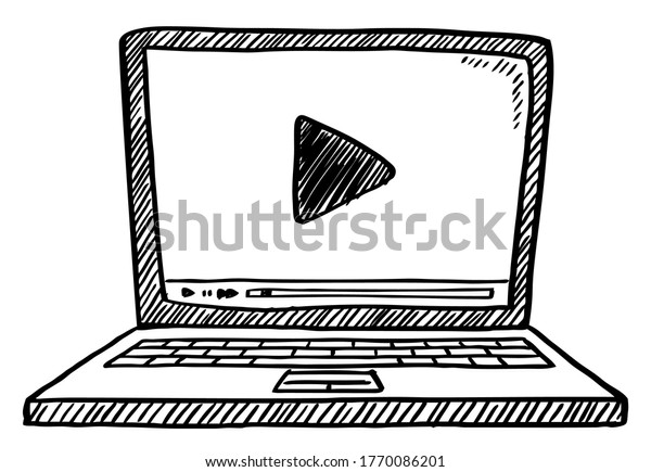 Cartoon Style Doodle Media Player On Stock Vector (Royalty Free ...