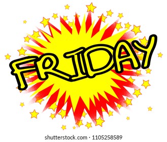 Cartoon Style Friday Splash Explosive Motif Stock Vector (Royalty Free ...