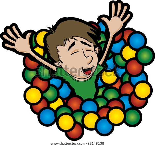 Cartoon Style Illustration Boy Jumping Out Stock Vector (Royalty Free ...