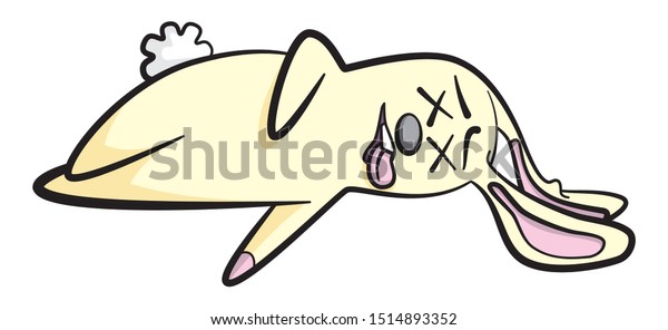 Cartoon Style Illustration Cute Fluffy Dead Stock Vector (Royalty Free ...