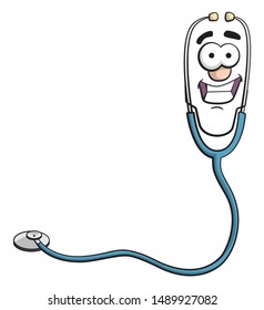 Cartoon Style Illustration Friendly Smiling Stethoscope Stock Vector ...