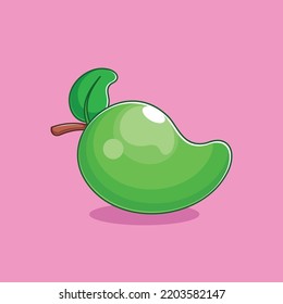 Cartoon Style Mango Design On Pink Stock Vector (Royalty Free ...