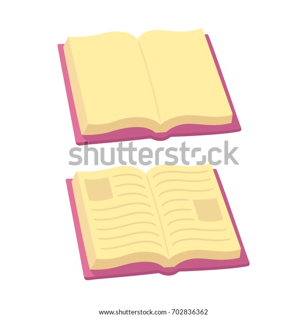 Cartoon Style Open Book Illustration Blank Stock Vector (Royalty Free ...
