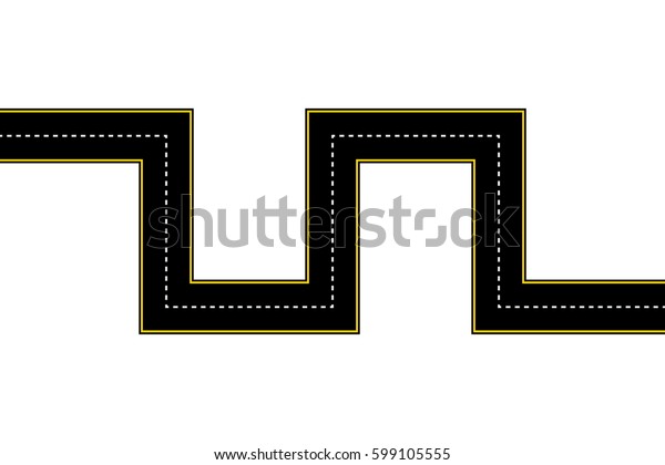 Cartoon Style Road Vector Illustration: vector de stock (libre de ...