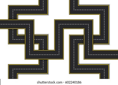Cartoon Style Roads Vector Illustration Stock Vector (Royalty Free ...
