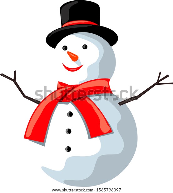 Cartoon Style Snowman Vector Illustration Stock Vector (Royalty Free ...