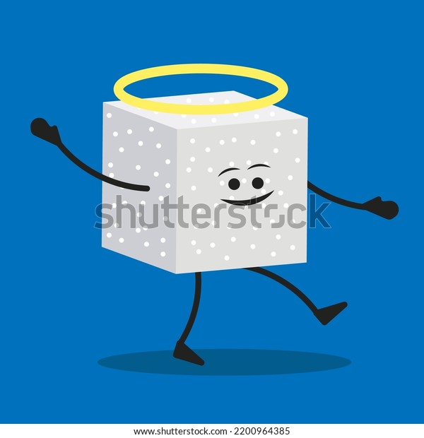 Cartoon Sugar Cube Angel Smiling Concept Stock Vector (Royalty Free ...