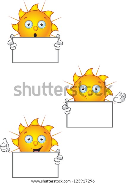 Cartoon Sun Character Set 2 Stock Vector (Royalty Free) 123917296 ...