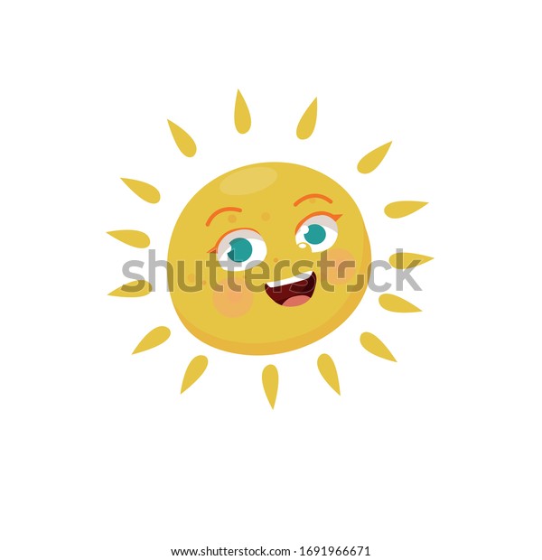 Cartoon Sun Character Vector Illustration Stock Vector (Royalty Free ...