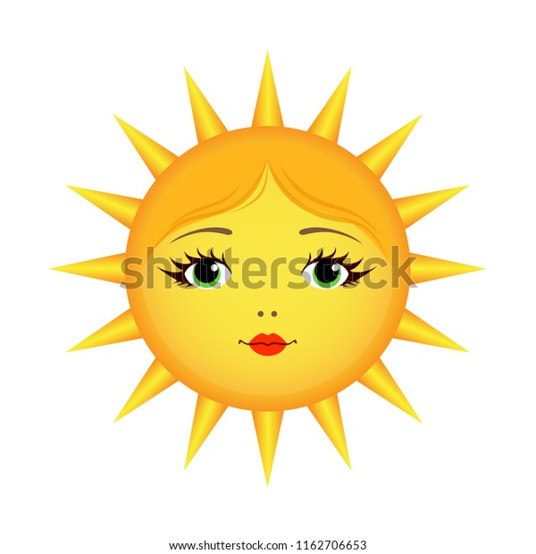 Cartoon Sun Face Vector Illustration Weather Stock Vector (Royalty Free ...