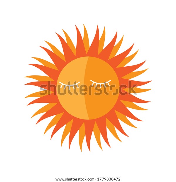 Cartoon Sun On White Background Stock Vector (Royalty Free) 1779838472 ...