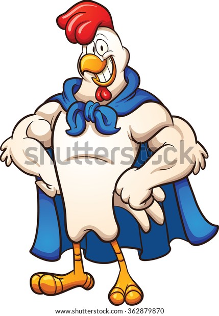 Cartoon Super Chicken Vector Clip Art Stock Vector (Royalty Free) 362879870