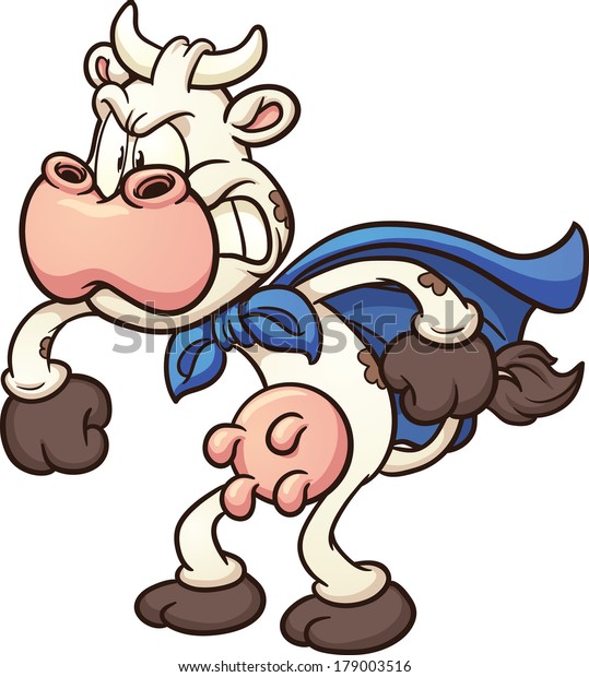Cartoon Super Cow Vector Clip Art Stock Vector (Royalty Free) 179003516