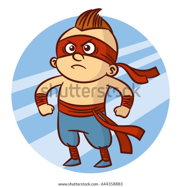 Cartoon Superhero Boy Character Sticker Vector Stock Vector (Royalty ...