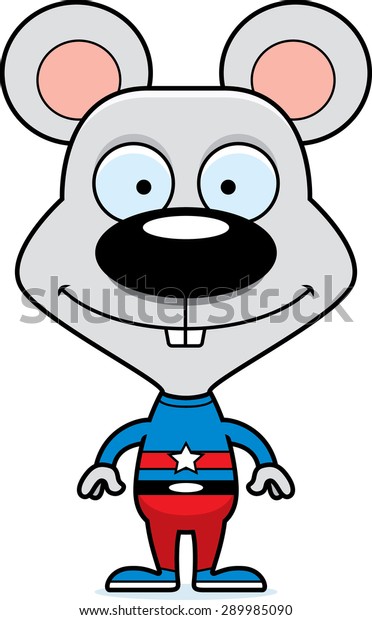 Cartoon Superhero Mouse Smiling Stock Vector (Royalty Free) 289985090 ...