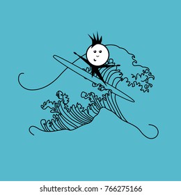 Cartoon Surfer Dude: vector de stock (libre de regalías) 766275166 ...