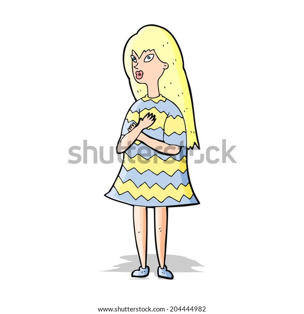 Cartoon Surprised Girl Stock Vector (Royalty Free) 204444982 | Shutterstock