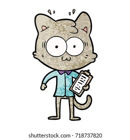 Cartoon Surprised Office Worker Cat: เวกเตอร์สต็อก (ปลอดค่าลิขสิทธิ์ ...