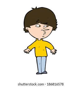 Cartoon Suspicious Man Looking Over Shoulder Stock Illustration 205872517
