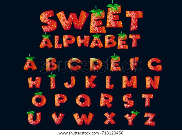 Cartoon Sweet Alphabet Set Creative Comic Stock Vector (Royalty Free ...