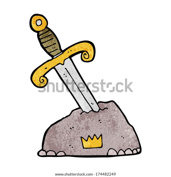 Cartoon Sword Stone Stock Vector (Royalty Free) 174482249