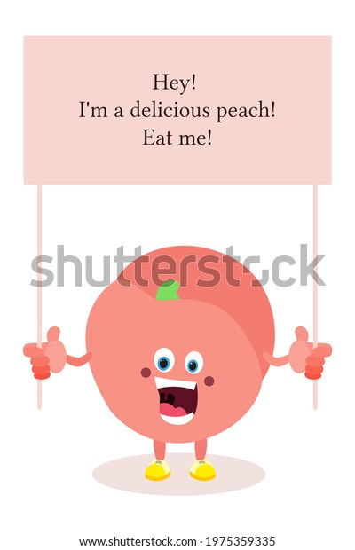 Cartoon Talking Peach Peach Face Arms Stock Vector (Royalty Free ...