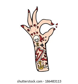 Cartoon Tattoo Arm Stock Vector (Royalty Free) 186483113 | Shutterstock