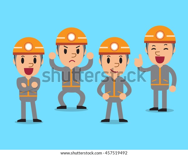 Cartoon Technician Character Poses Stock Vector (Royalty Free) 457519492