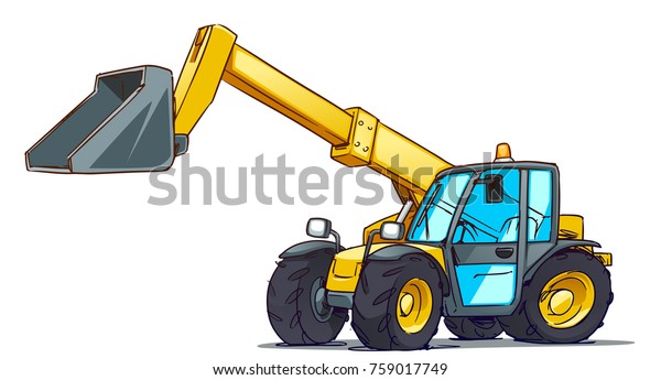 Cartoon Telehandler Vector Illustration Isolated On 库存矢量图（免版税）759017749 ...