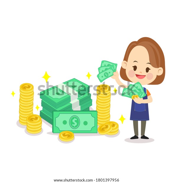 Cartoon Thai Farmer Money Vector Stock Vector (Royalty Free) 1801397956 ...