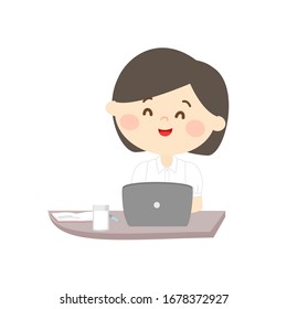 Cartoon Thai Students Learn Computer Vector: เวกเตอร์สต็อก (ปลอดค่า ...